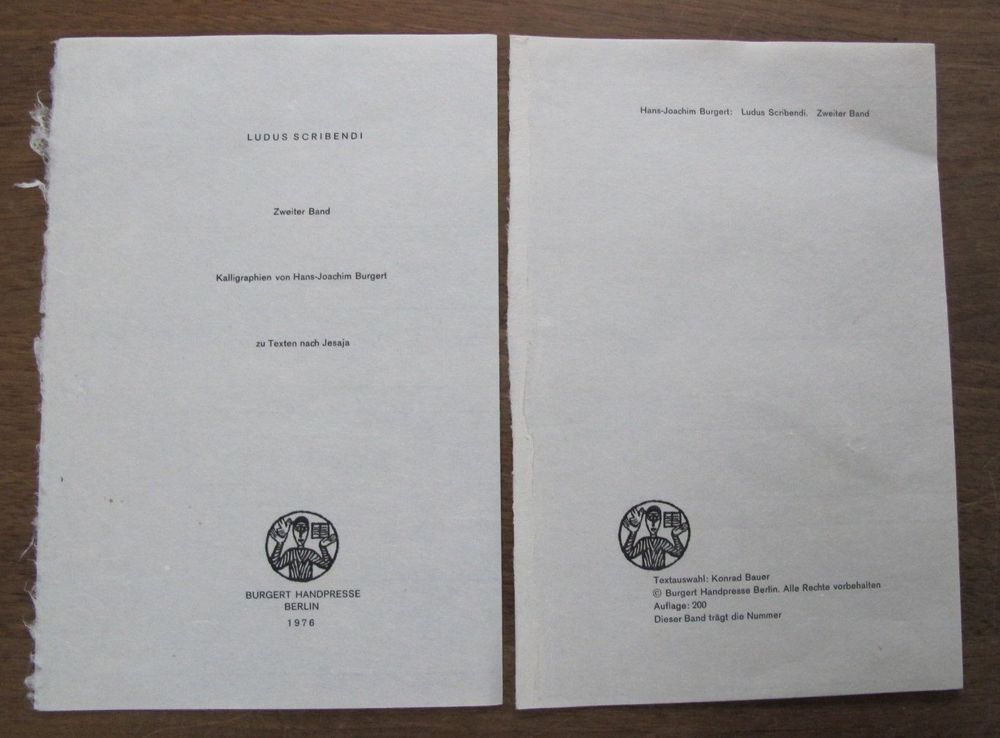 Kalligraphie, J.-H. Bugert, "Ludus Scribendi", 2.Band, 1976 (Gebraucht ...