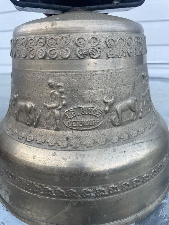 Cloche de vache suisse antique 1970 gravée 26cm | Kaufen auf Ricardo