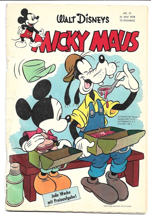Micky Maus 1958 Heft 21 , mit Carl Barks Story Donald Duck (Gebraucht) in Winterthur für CHF 20 ...