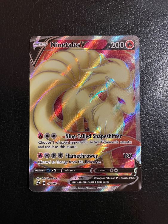 Rebel Clash Ninetales V Full Art Ultra Rare 177/192 Ab 1 | Kaufen auf ...