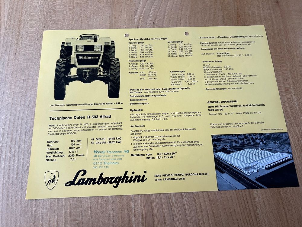Originaler Lamborghini R 503 DT Traktoren Prospekt (Gebraucht) in Lienz ...
