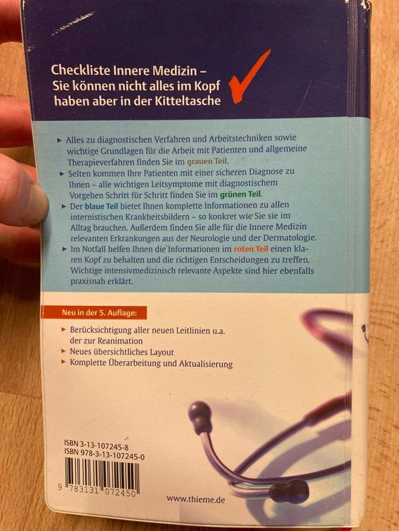 Checkliste Innere Medizin (Gebraucht) in Gümligen für CHF 25 – mit ...