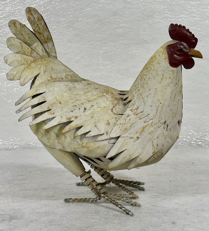 Vintage Grosse Handgefertigte Hahn Skulptur aus Blech | Kaufen auf Ricardo