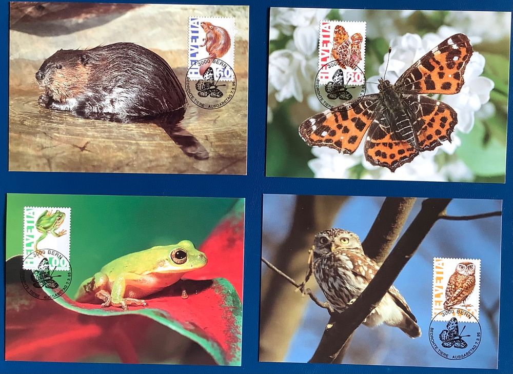 1995 Schweiz Bedrohte Tierarten Maximumkarten Satz (Neu (gemäss Beschreibung)) in Liestal für ...