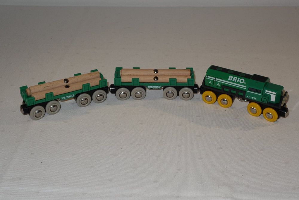 BRIO Diesellok 33693 Holzzug 33696 Holzbalken Holzeisenbahn (Gebraucht ...