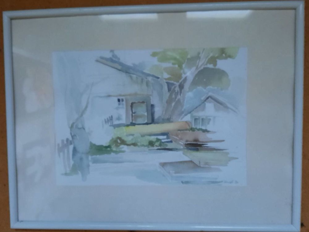 Aquarell Haus Original Gemälde Wandbild | Kaufen auf Ricardo