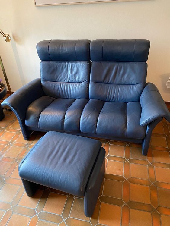 Stressless 2er Sofa Leder blau (Gebraucht) in Reinach BL für CHF 63 – nur Abholung auf Ricardo ...
