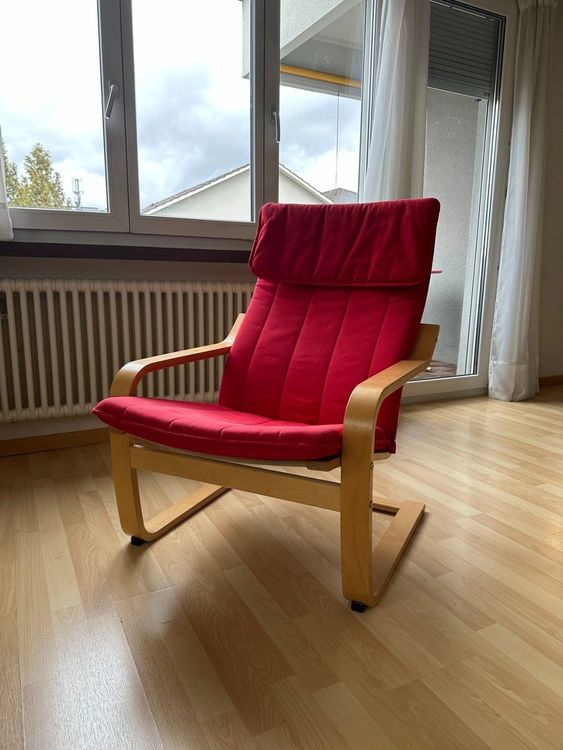 Vintage roter Sessel / Red Armchair/ IKEA POÄNG Sessel | Kaufen auf Ricardo
