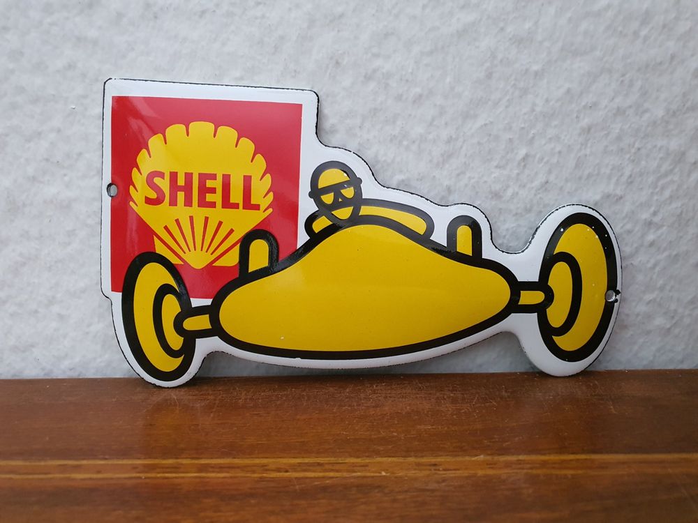 Emailschild Shell Motor Oil Tankstelle Logo Emaille Schild | Kaufen auf ...