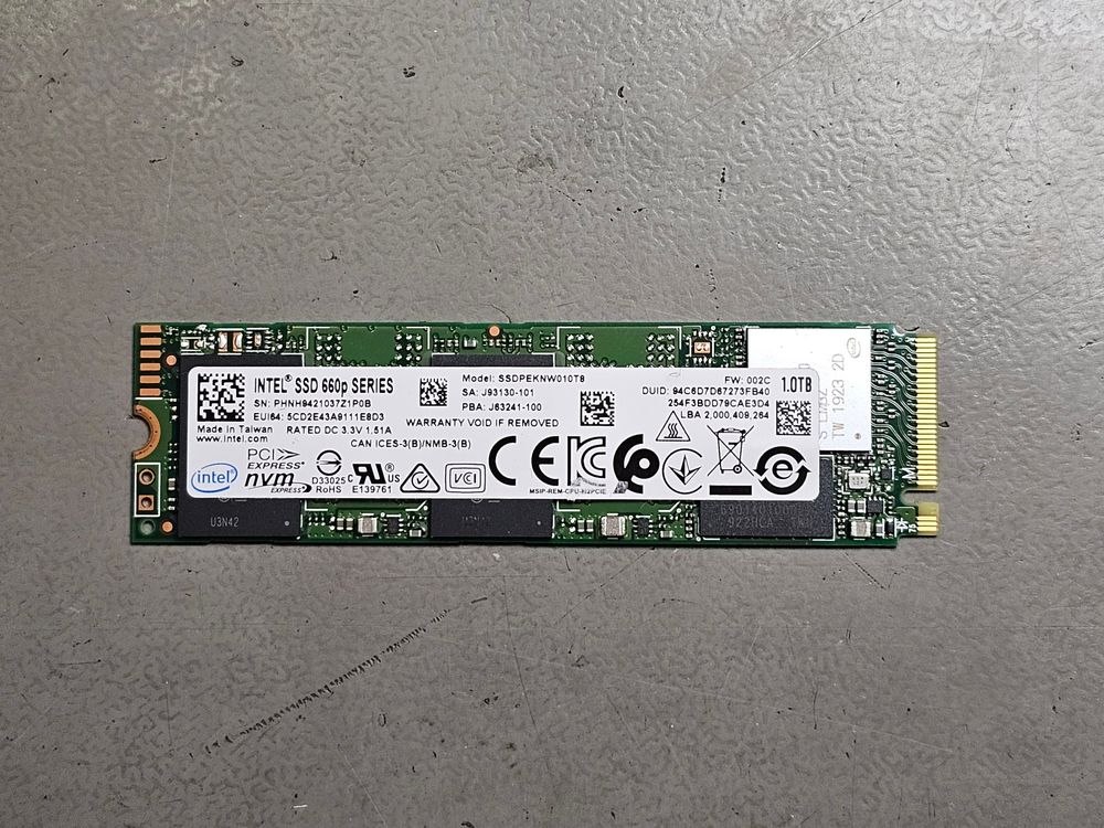 INTEL SSD 600p Series NVMe M.2 SSD (1TB) (Gebraucht) in Emmen für CHF ...