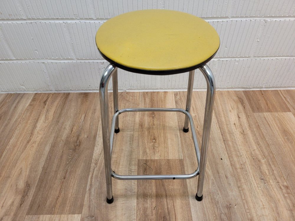 1970 Jahre Polsterhocker Barhocker Küchenhocker Hocker gelb (Gebraucht ...