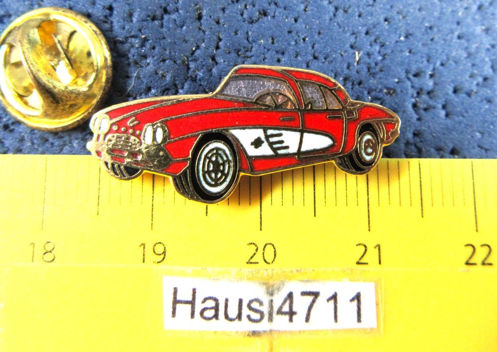 CHEVROLET CORVETTE US-CAR ROT-WEIS PIN ENAMEL 30MM (Gebraucht) in ...