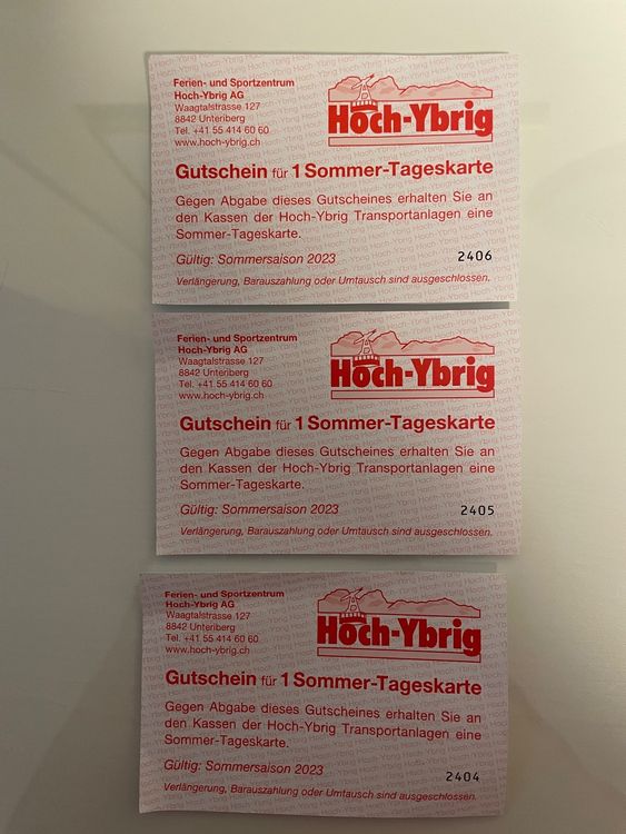 Hoch Ybrig 3 Tageskarten Sommer Saison 2023 | Kaufen auf Ricardo Hoch Ybrig 3 Tageskarten Sommer Saison 2023 | Kaufen auf Ricardo