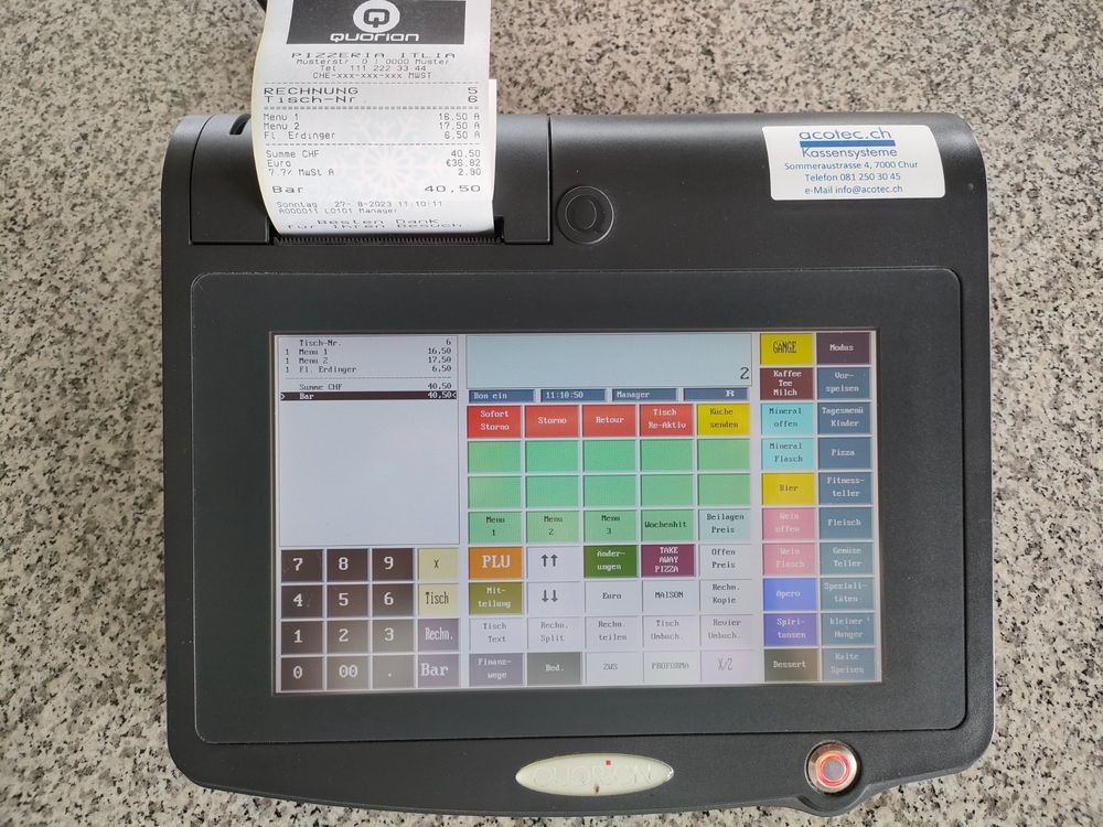 Quorion QTouch 10 Kassensystem mit Küchendrucker (Gebraucht) in Nottwil ...
