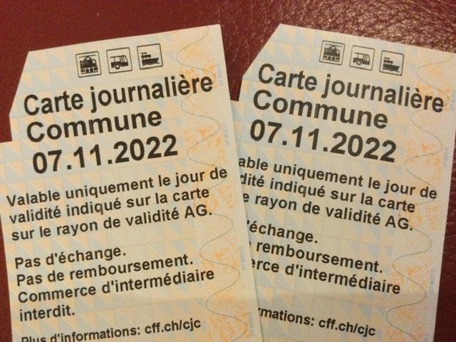 Carte journalière CFF commune 07/11/2022 | Kaufen auf Ricardo
