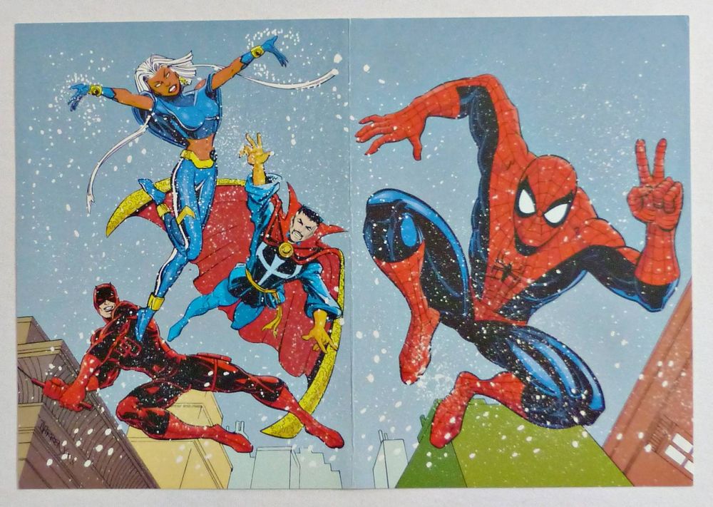 SPIDER-MAN DAREDEVIL PEACE ON EARTH MARVEL HOLIDAY CARD '90S (Neu ...