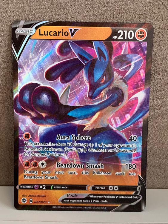 Lucario V ENG Champion's Path Pokemon 027/073 | Kaufen auf Ricardo