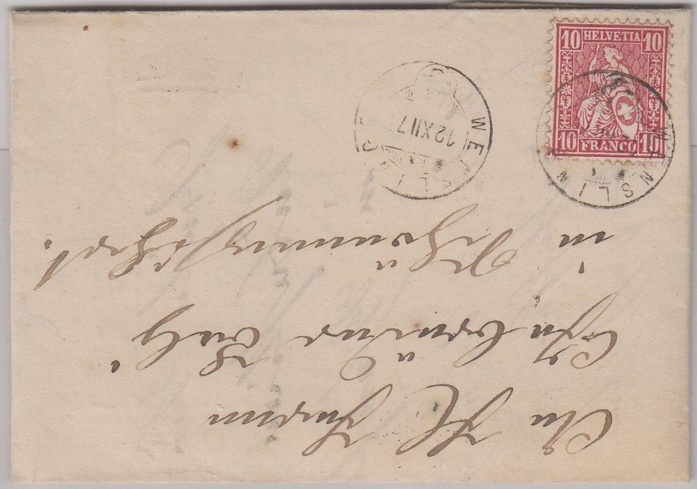 Heimat BL: 1878: WENSLINGEN auf Bally-Brieflein - Archivfund (Gebraucht) in Luzern für CHF 49.5 ...