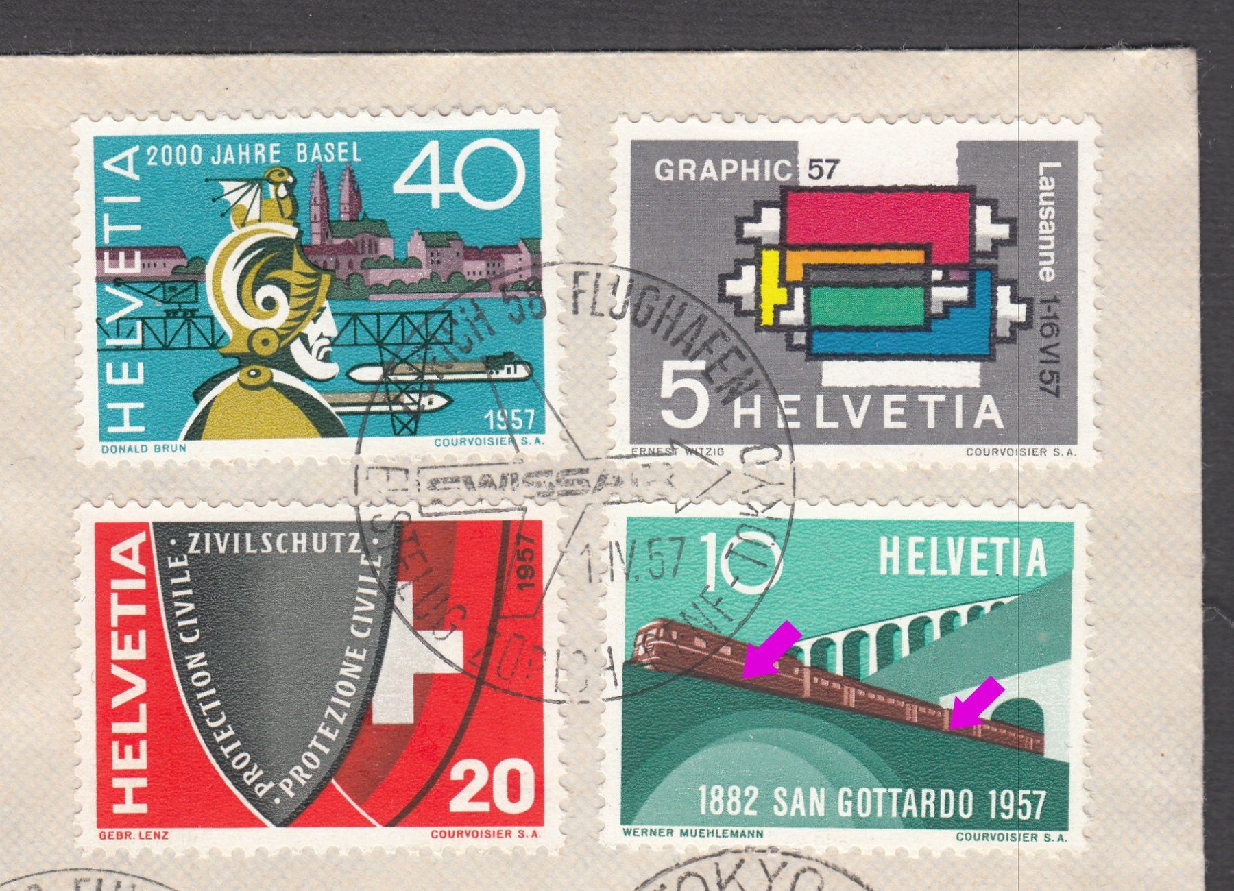 Swissair Erstflug-Brief Zürich-Tokio 1. April 1957 (Gebraucht) in ...