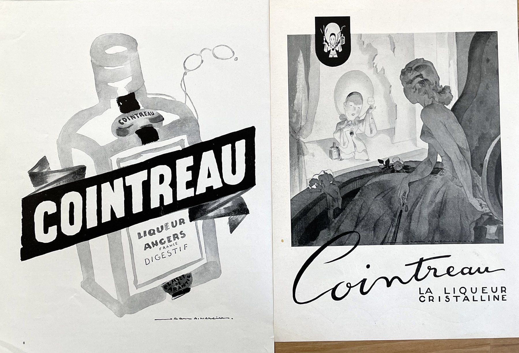 Cointreau - 4 alte Werbungen / Anciennes publicités 1944/57 (Gebraucht ...