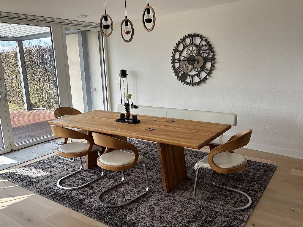 Table TEAM7 Nox, 4 chaises Girado et Banc en merisier massif (Gebraucht ...