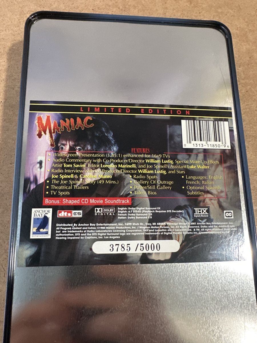 Maniac - Limited Edition - DVD in Metalbox - Top Zustand! (Neu (gemäss ...