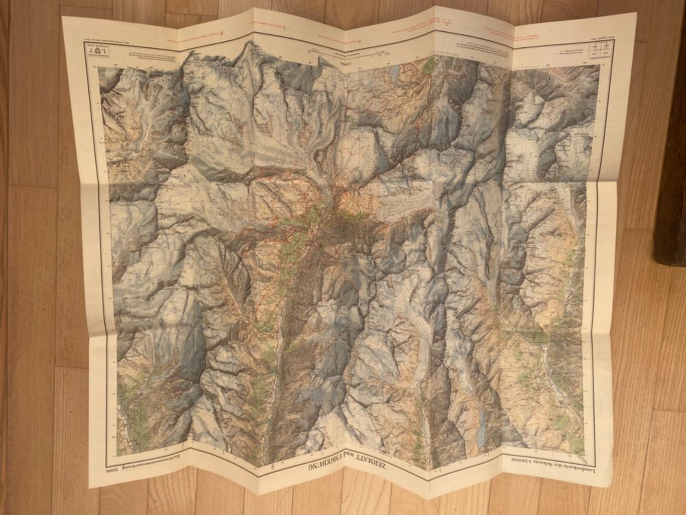 alte Landkarte ZERMATT 1959 (Gebraucht) in St. Gallen für CHF 5 – mit ...