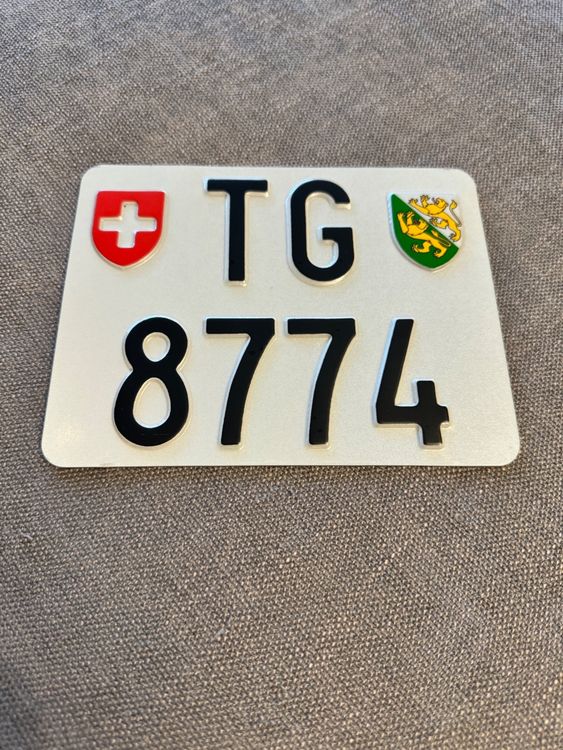 Motorrad Kennzeichen Kontrollschild Nummernschild TG 8774 (Neu (gemäss ...