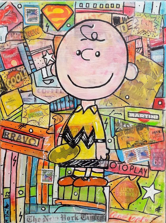 Gemälde Pop Art Charlie Brown Künstlerin: Manuela Reitz (Neu und originalverpackt) in Balve für ...
