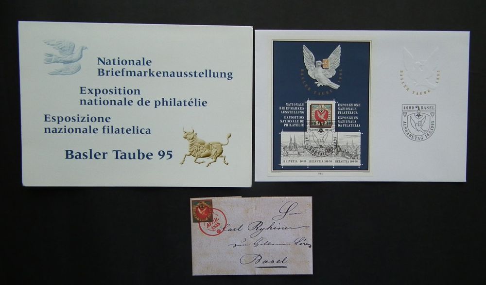 1995 Die Basler Taube, Flyer Erstag-Brief, Nachdruck Briefli (Gebraucht) in Kriens für CHF 4 ...
