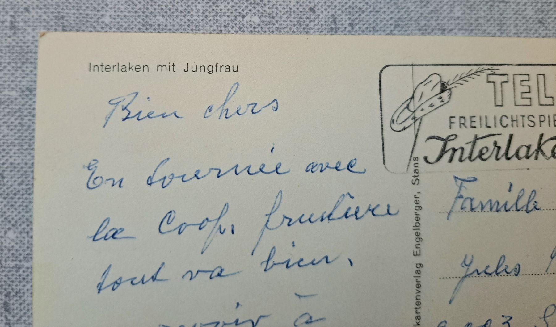 "Interlaken mit Jungfrau" 1968 - carte postale (D'occasion) à Hauterive ...