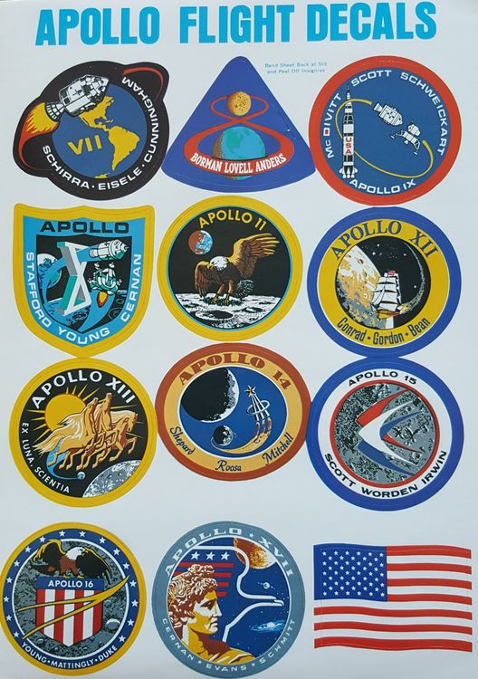 LOT de 6 pages APOLLO AND SPACE SHUTTLE DECALS | Kaufen auf Ricardo