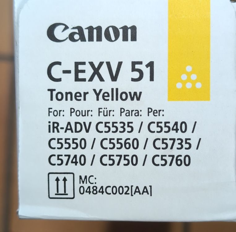 Cartouche de toner jaune Canon C-EXV 51, neuve et scellée! (Neuf avec ...