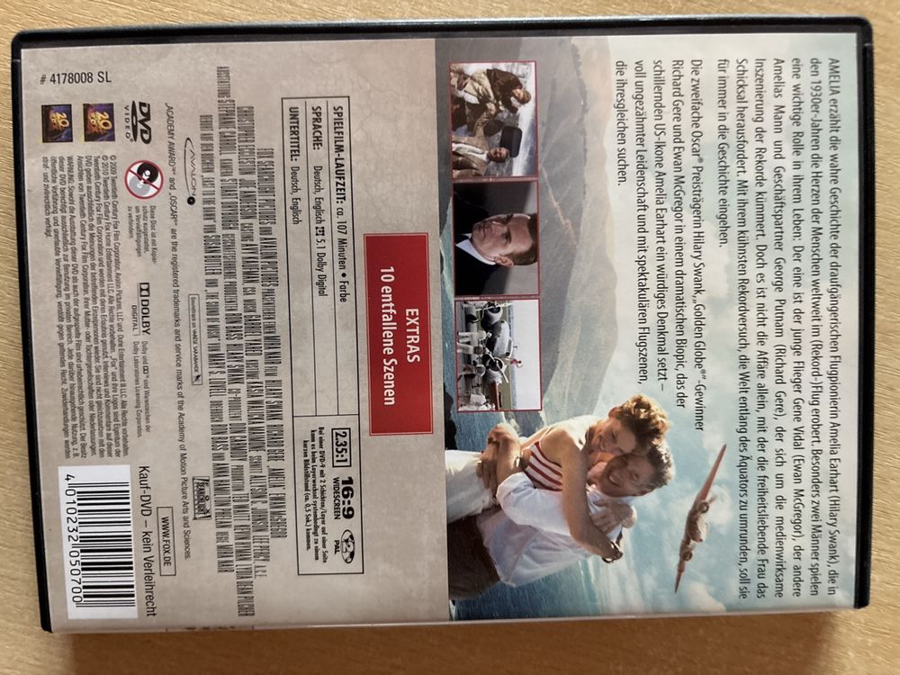 DVD Film Amelia mit Richard Gere & Hilary Swank (Gebraucht) in ...
