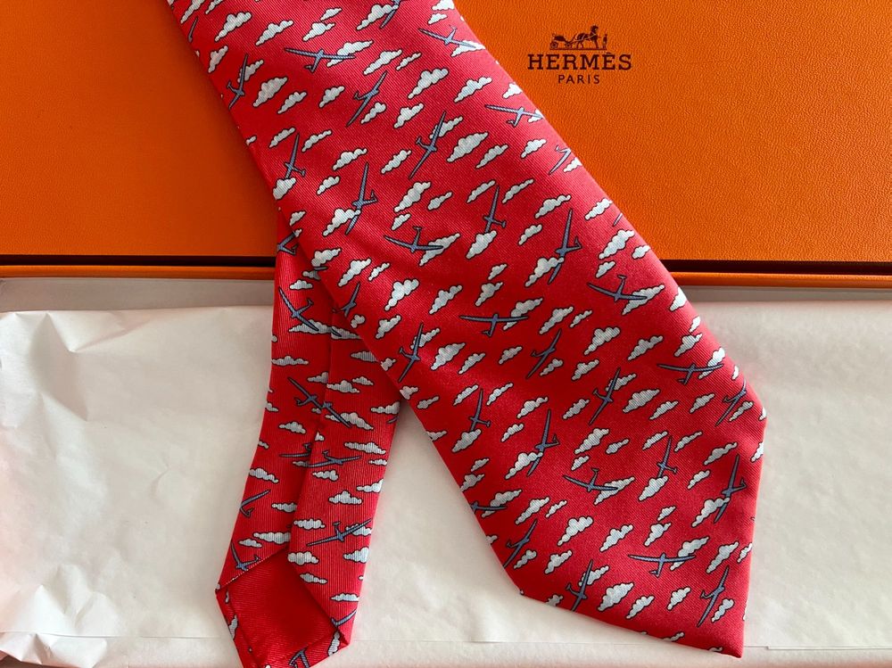 HERMES-Paris - Blue Planes - avec box orange et ruban (Neuf (Voir ...