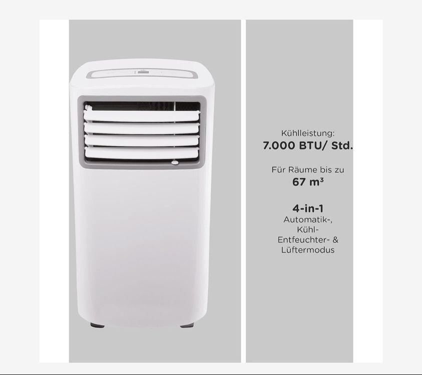 Mobiles Klimagerät OK. OAC 7022 W CH – 7000 BTU – Garantie (Gebraucht ...