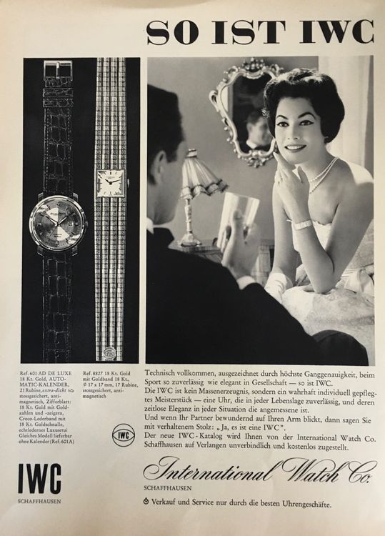 2x Vintage Reklame, IWC Uhren Schaffhausen / Piguet Uhren (Gebraucht ...