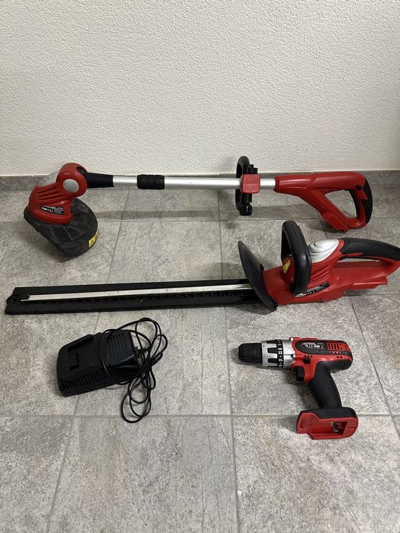3 Matrix Geräte: Rasentrimmer, Heckenschere, Bohrmaschine (Gebraucht ...