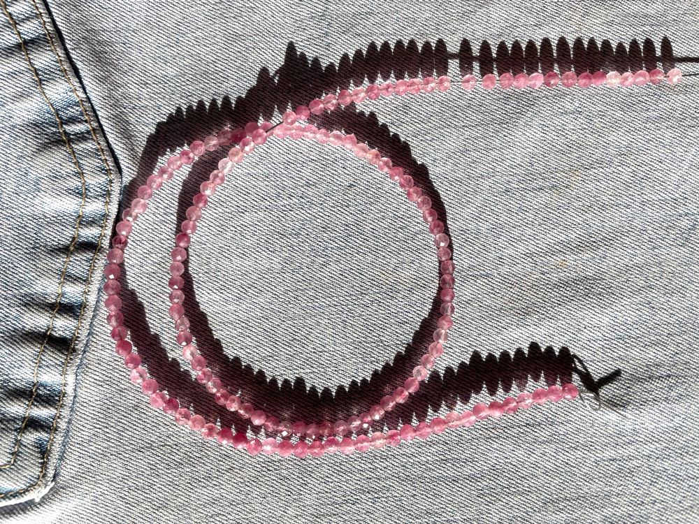 Turmalin rosa Strang für feine Halskette 3mm 42cm | Kaufen auf Ricardo