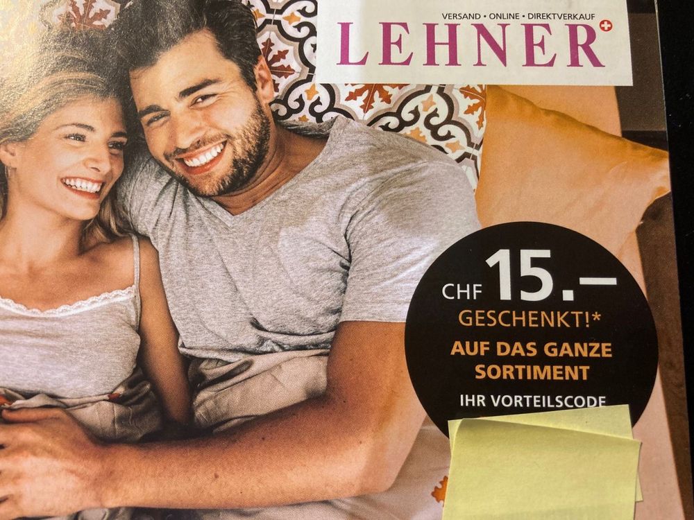 CHF 15.- Lehner-Versand.ch Gutschein ! | Kaufen auf Ricardo