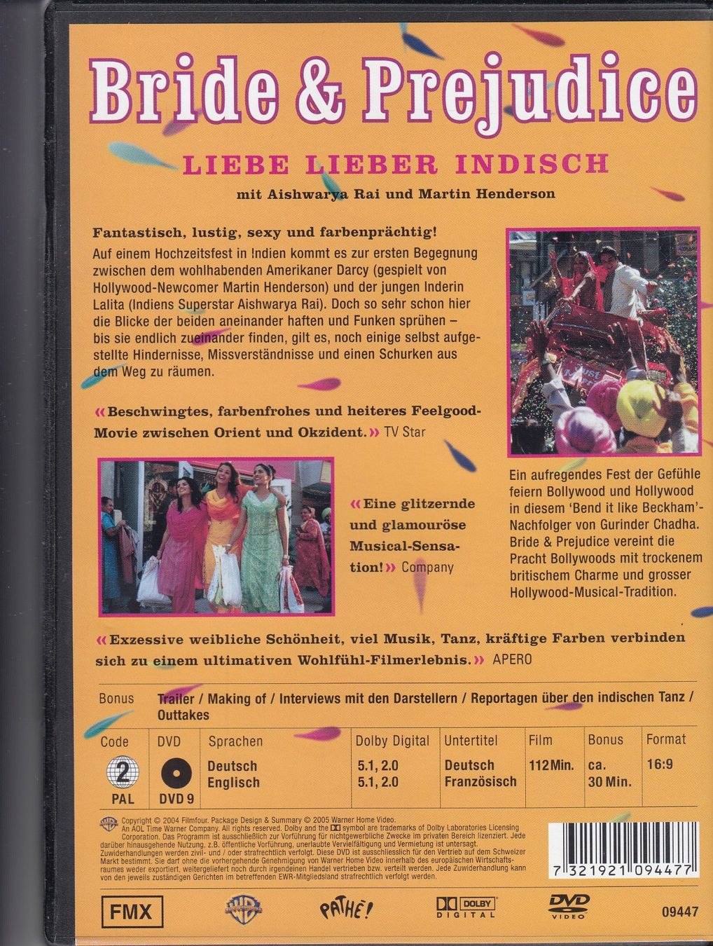 Bride & Prejudice DVD Liebe Lieber Indisch Film 112 Minuten (Neu ...