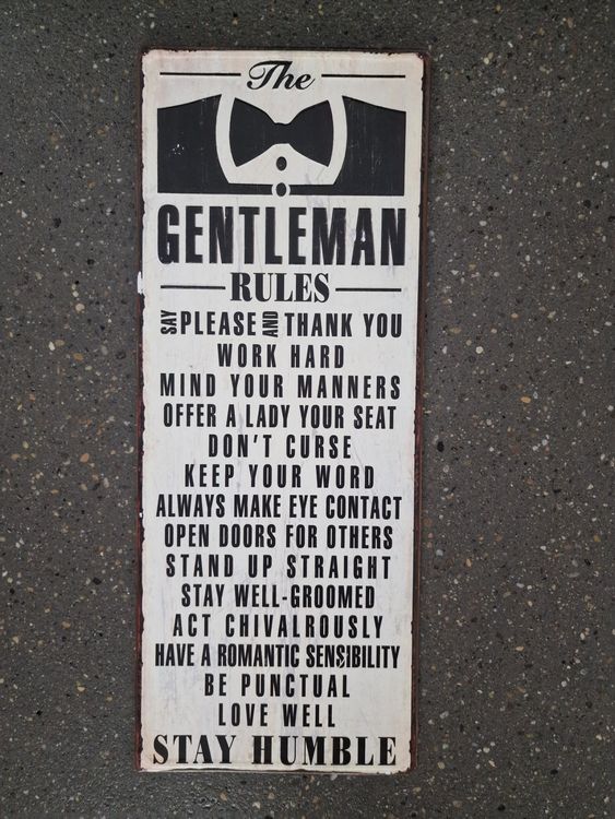 Schild - The Gentlemen Rules (Gebraucht) in für CHF 1 – mit Lieferung ...