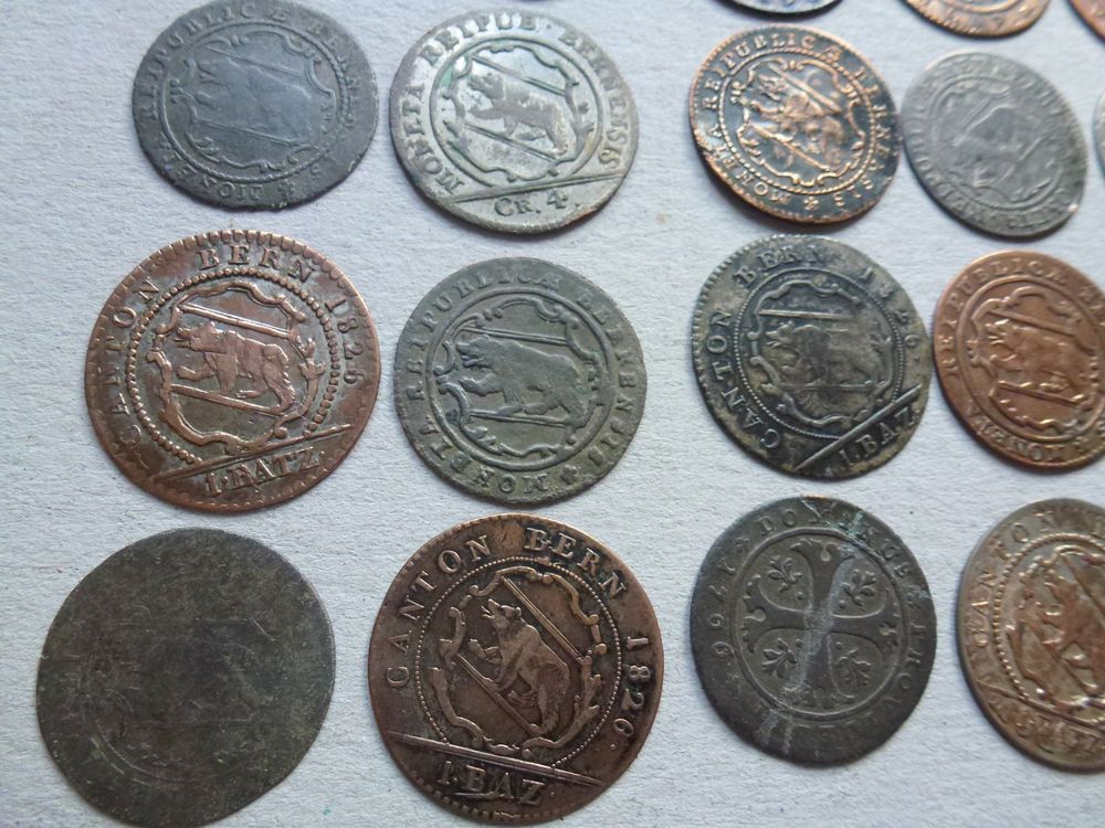 Schweiz ++ 63 Stück Berner Kantonalmünzen ab 1622 (Gebraucht) in ...