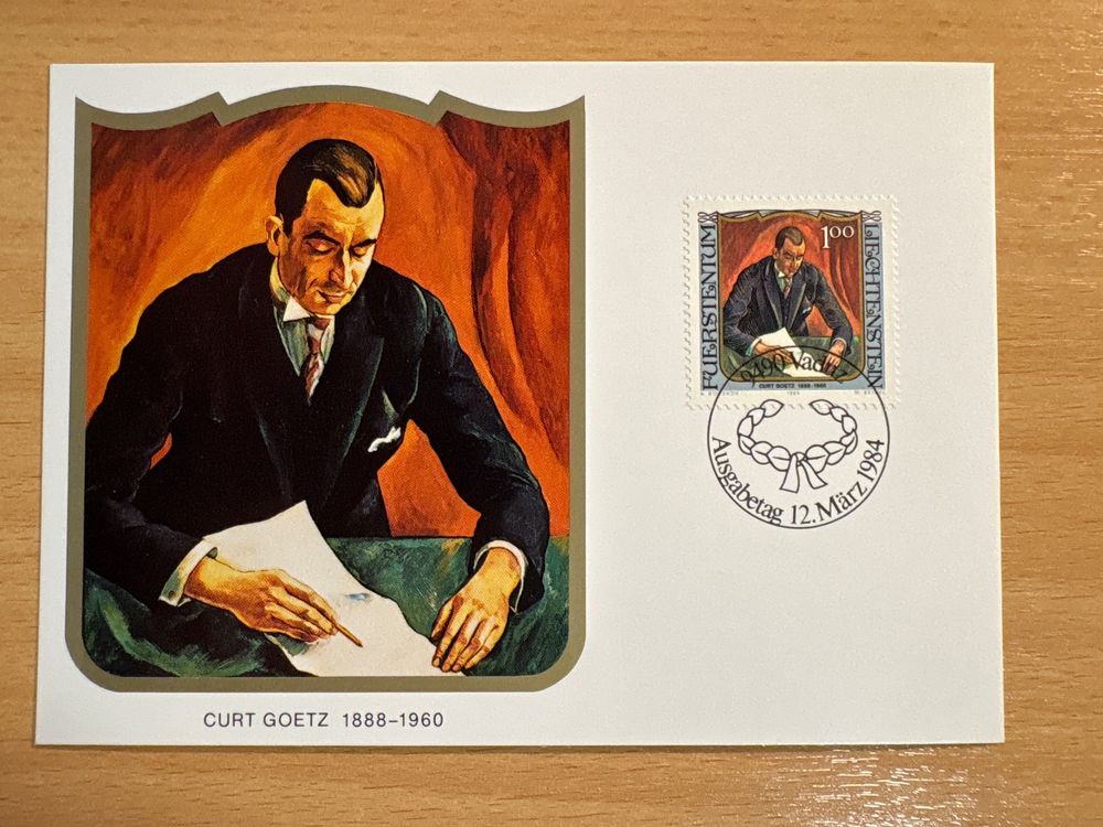 FDC Kurt Goetz 1888-1960 Ausgabe 12. März 1984 (Gebraucht) in Ibach für ...