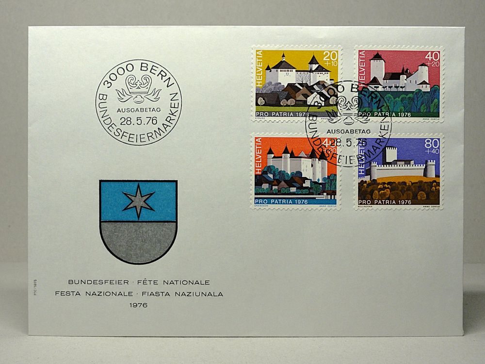 1976 FDC Pro Patria "Schweizer Schlösser" (Gebraucht) in Solduno für ...