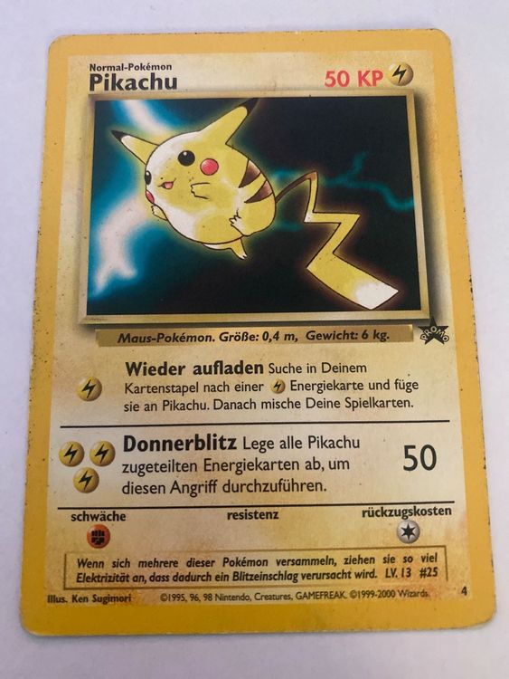 Pokemonkarte Pikachu WP 4 (Neu (gemäss Beschreibung)) in Neuhausen für CHF 2 – mit Lieferung auf ...