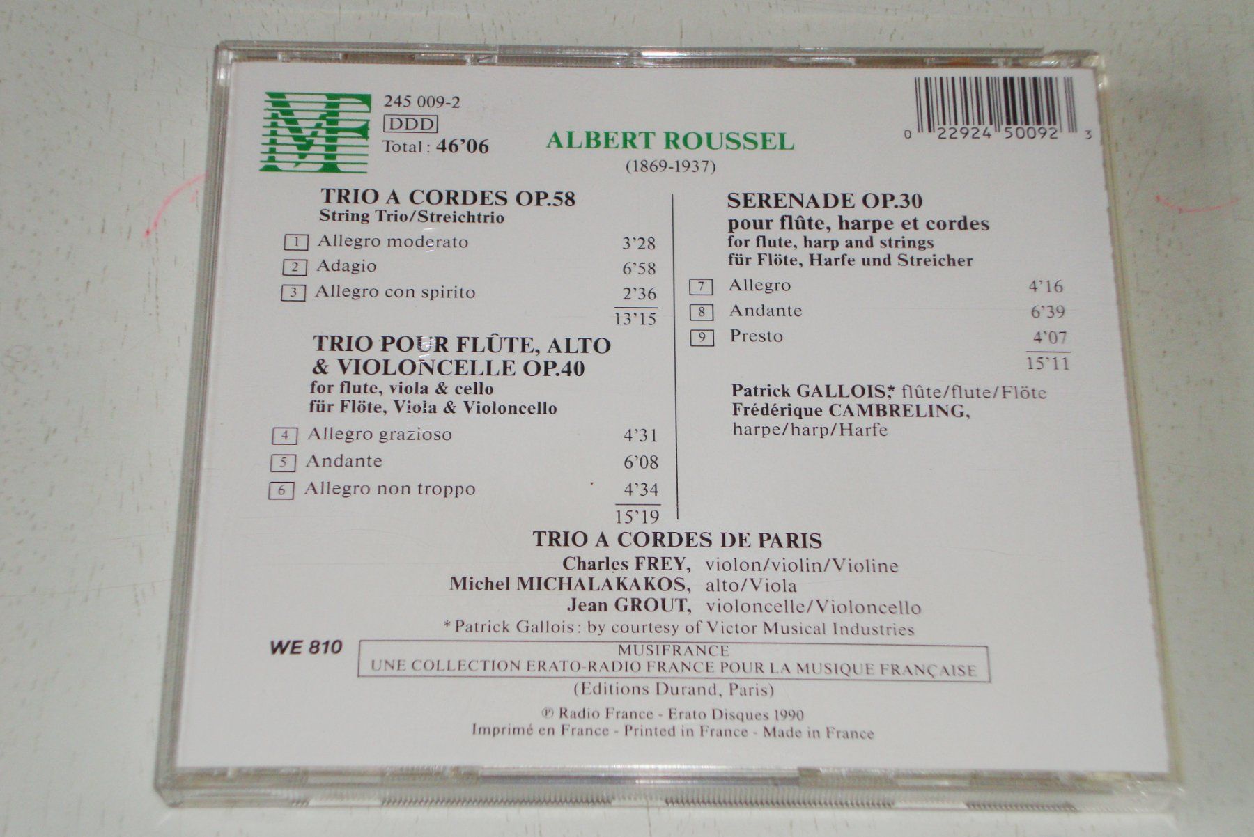 Charles Frey,Michel Michalakakos,Jean Grout - Albert Roussel (D ...