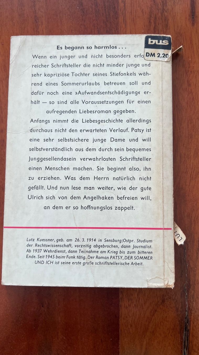 Lutz Kuessner - Patsy, der Sommer und ich - 1960 (Gebraucht) in ...