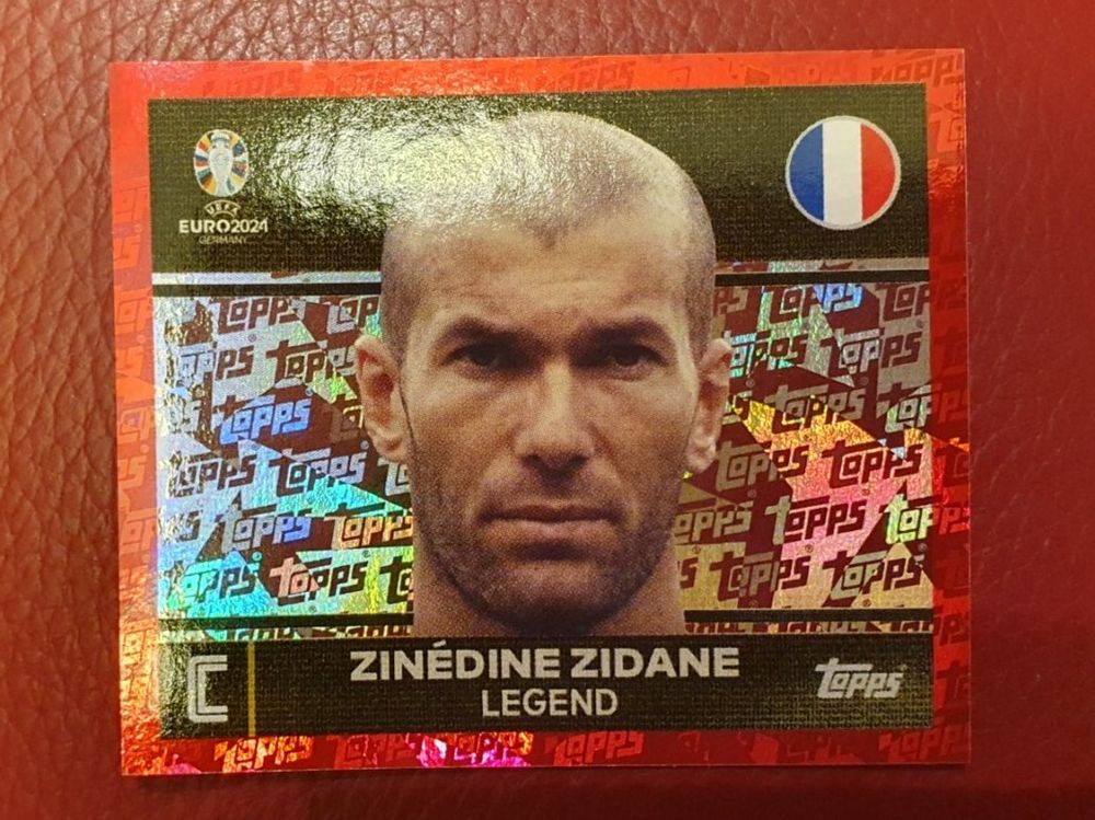 Topps UEFA Euro 2024 Sticker FRA 2 FOIL ZINÉDINE ZIDANE LOGO (Neuf avec ...
