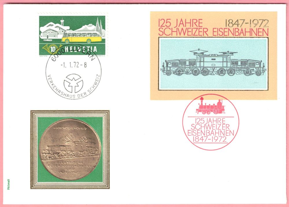 125 Jahre Schweizer Eisenbahnen 1972 Vignette A | Kaufen auf Ricardo